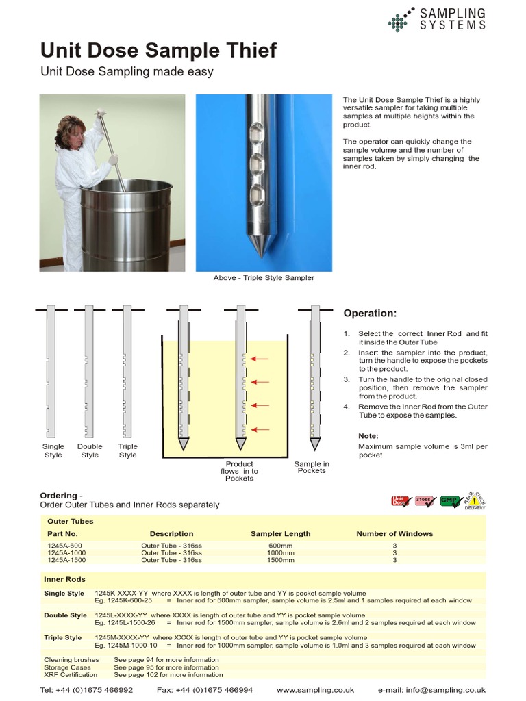 Unit Dose Sample Thief | PDF | Nature