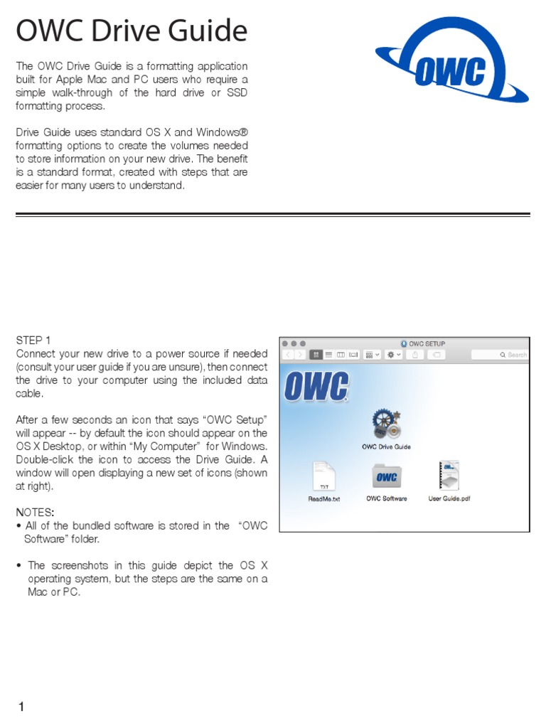 OWC Drive Guide Software Setup r3 | PDF | Icon (Computing) | Mac Os