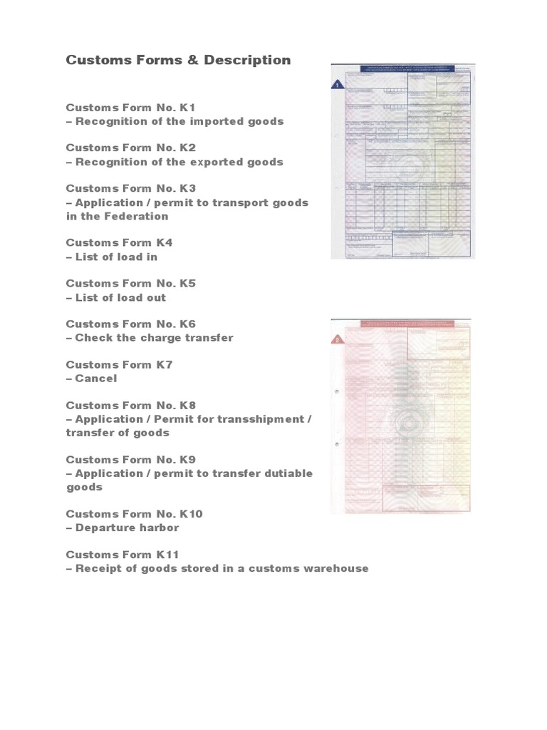Overview of Malaysian Customs Forms | PDF