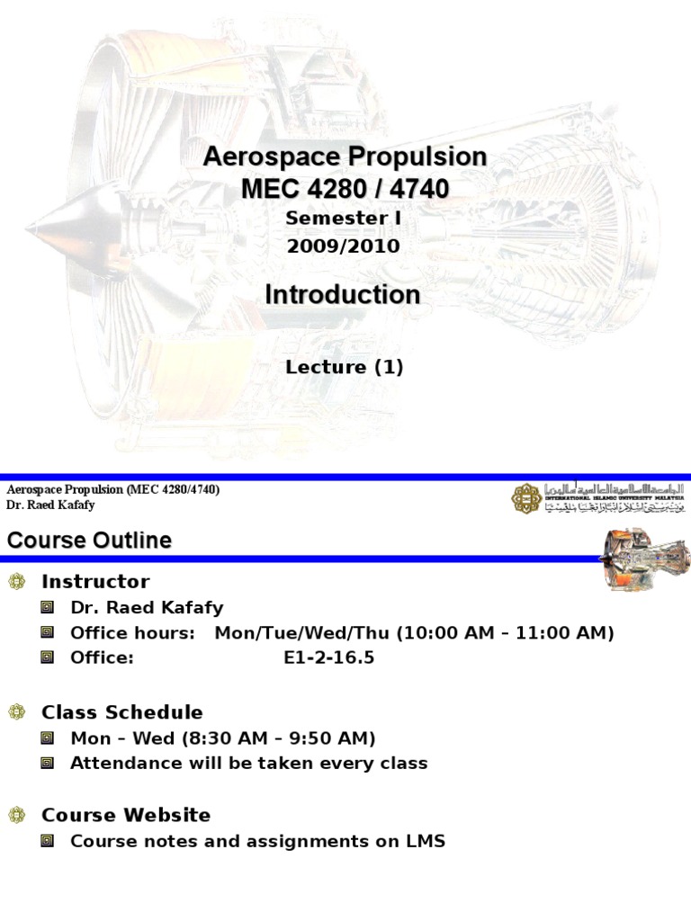 Aerospace Propulsion Lec 1 Intro | PDF | Jet Engine | Spacecraft Propulsion