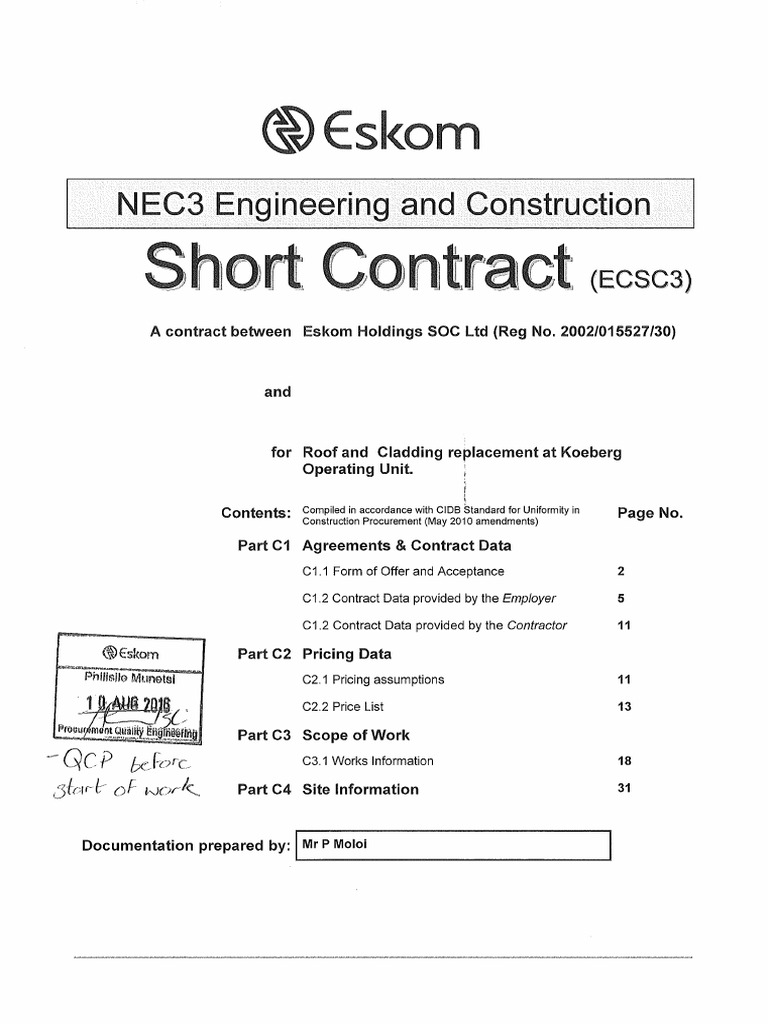 NEC Contract | PDF