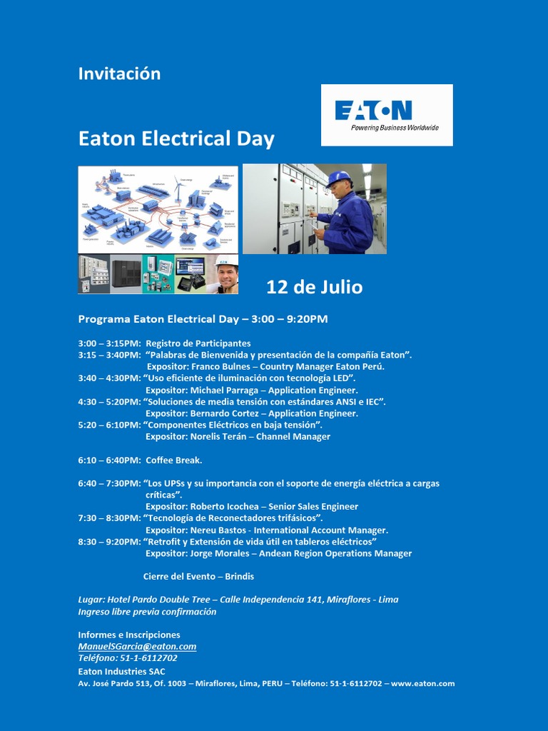 Invitacion Eaton Electrical Day | PDF