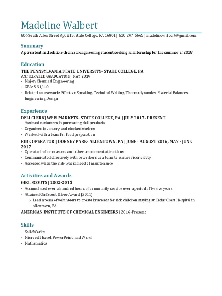 Walbert Resume Color | PDF