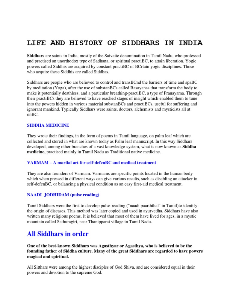 History of Siddhars in Tamil Nadu | PDF | Indian Religions | Tamils