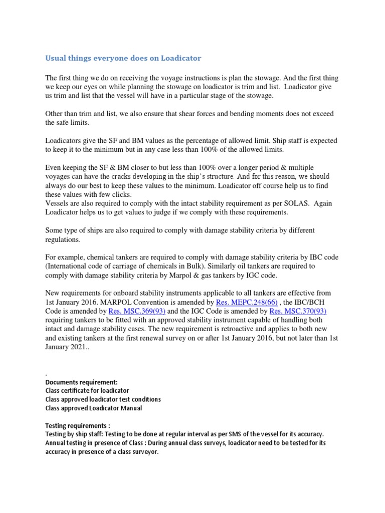 Essential tasks and functions on Loadicator | PDF | Fuel Oil ...