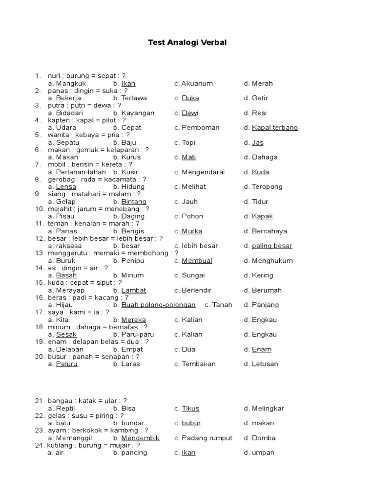 Analogi Kata dan Konsep | PDF