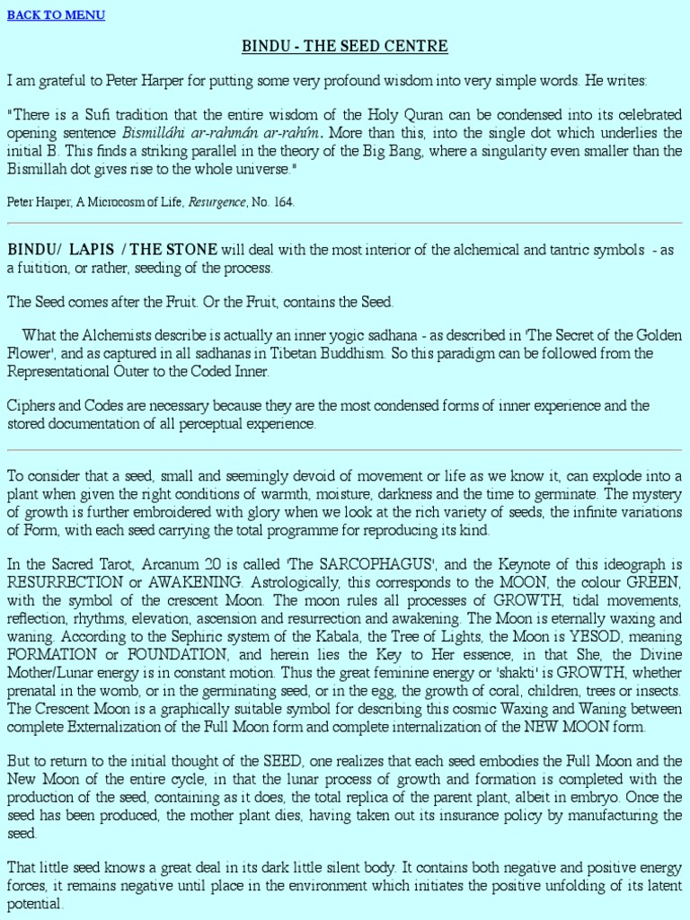 Bindu - The Seed Centre: Peter Harper, A Microcosm of Life, Resurgence ...
