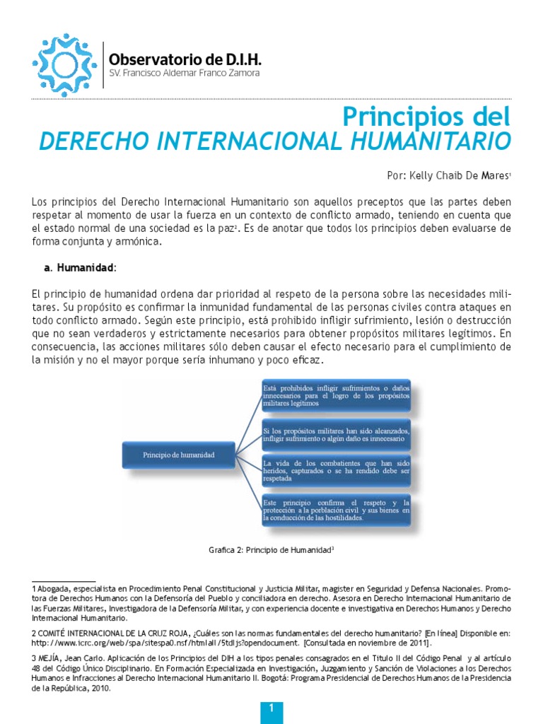 Principios Del Derecho Internacional Humanitario. Observatoria de DIH ...