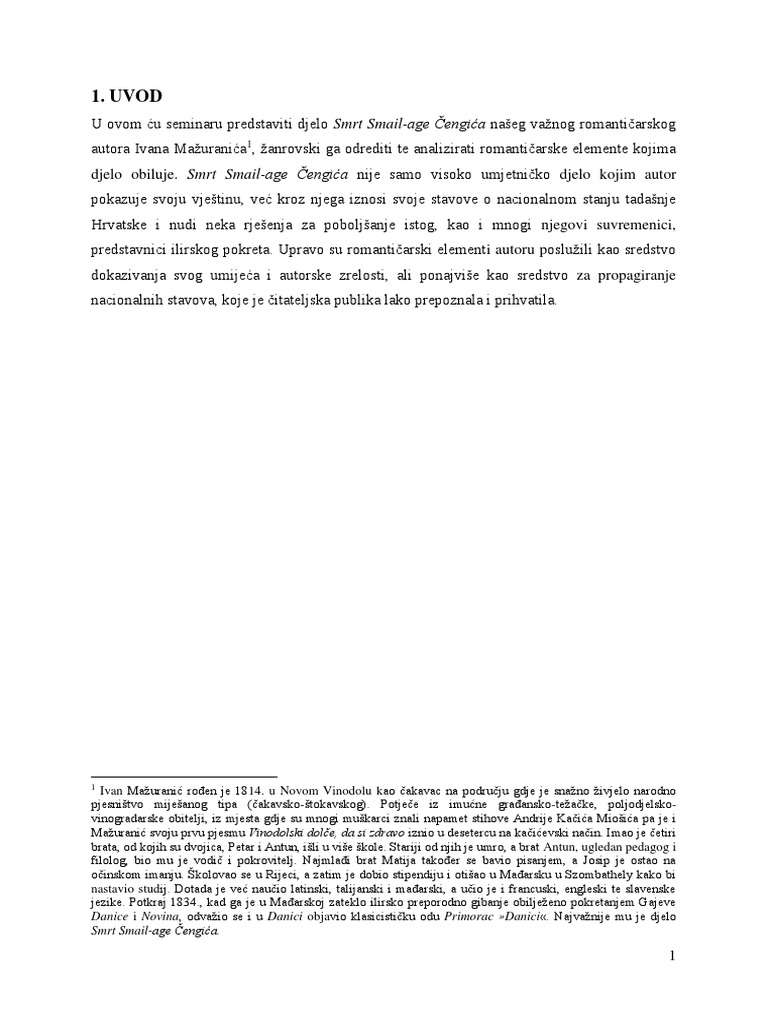 Seminar - SMRT Smail-Age Čengića | PDF