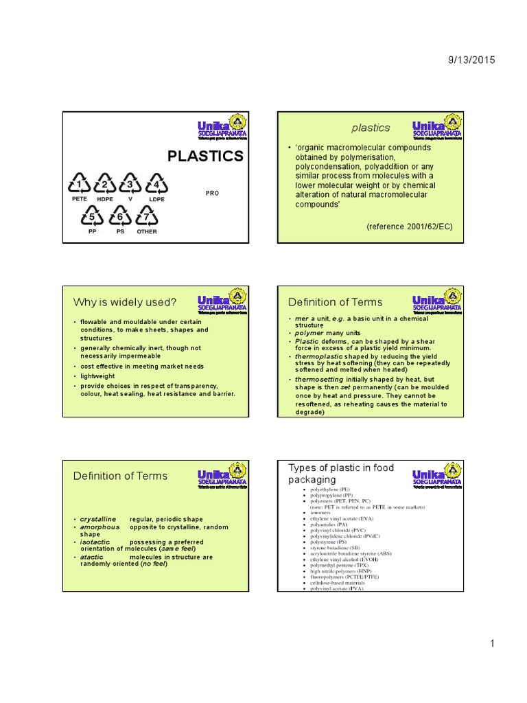 Plastics: Why Is Widely Used? Definition of Terms | Download Free PDF ...