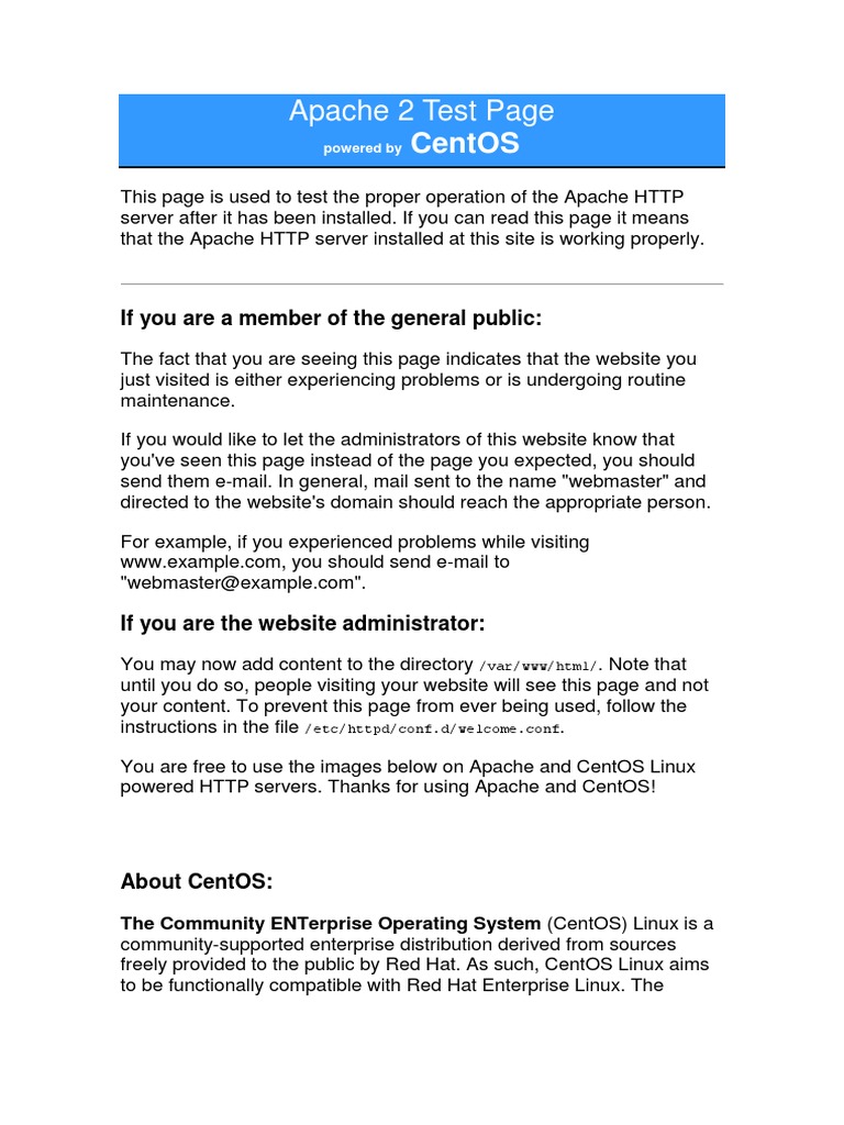 Apache 2 Test Page | PDF