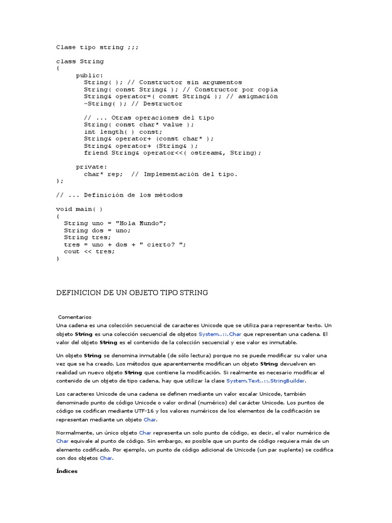 Objeto String 11 | PDF | Cadena (informática) | C