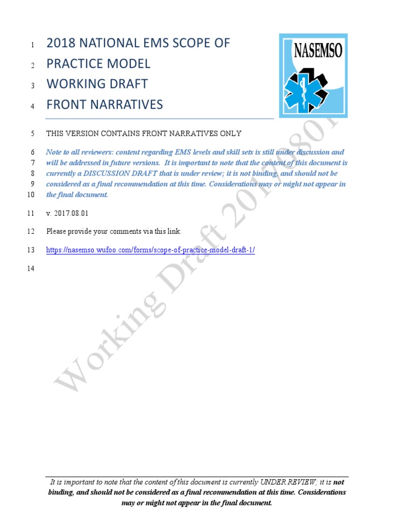 EMS Scope of Practice | PDF | Emergency Medical Services | Emergency ...
