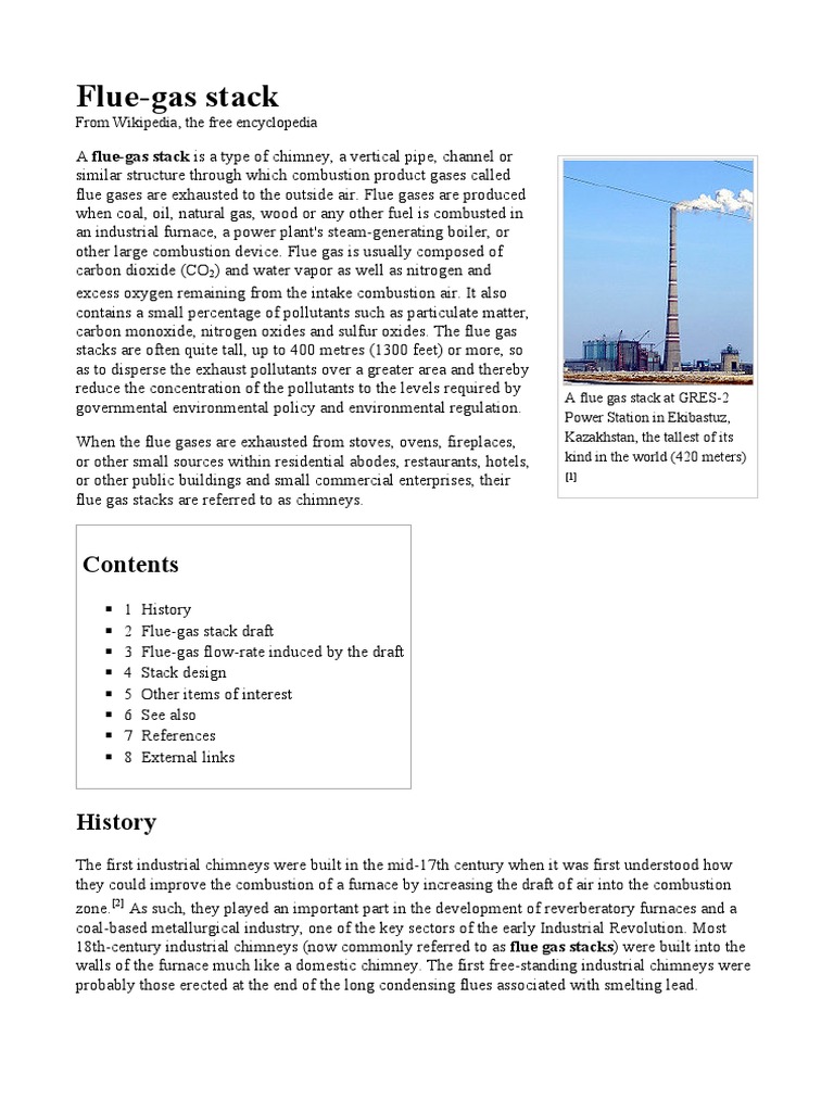 Flue Gas Stack | Download Free PDF | Energy Technology | Chemical ...