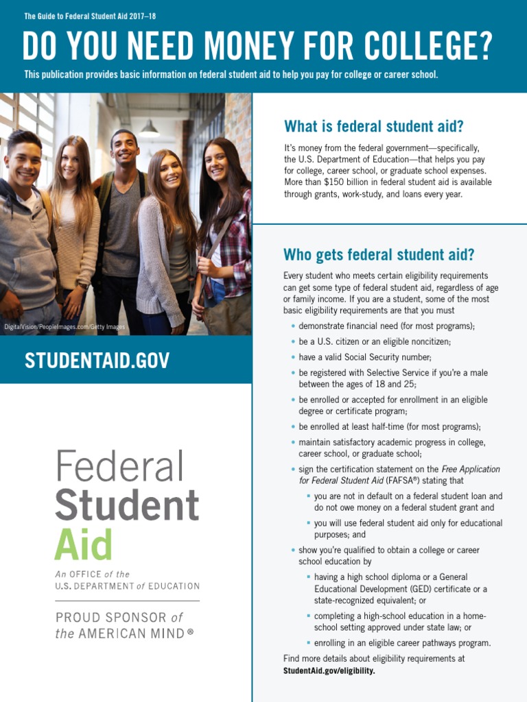 2017 18 Do You Need Money | PDF | Student Financial Aid In The United ...
