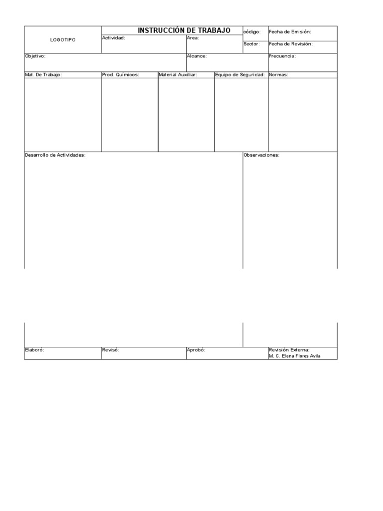 Instruccion de Trabajo | PDF