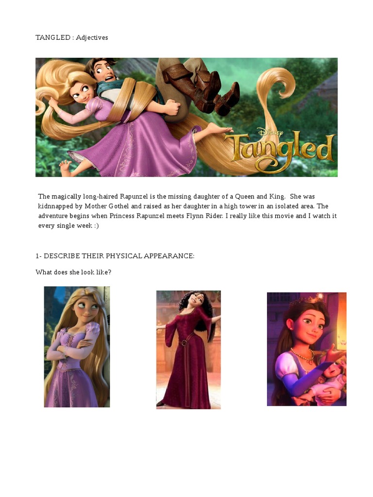 Tangled Adjectives | Rapunzel | Leisure