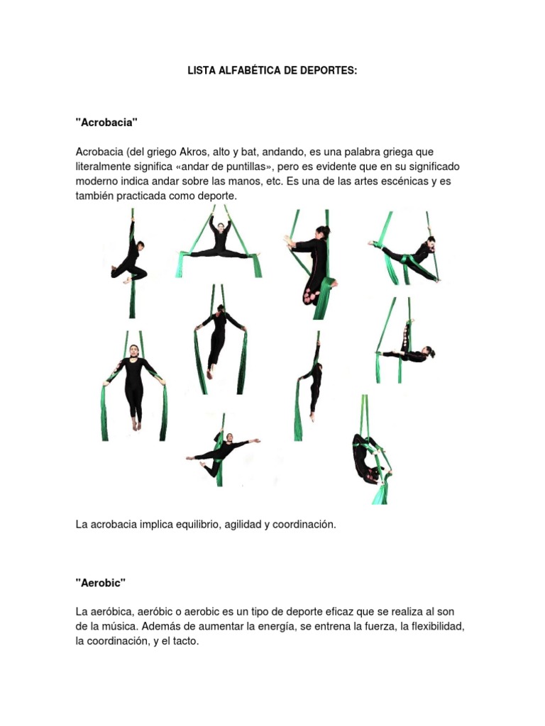 Lista Alfabética de Deportes | PDF | Cue Sports | Asociación de Futbol
