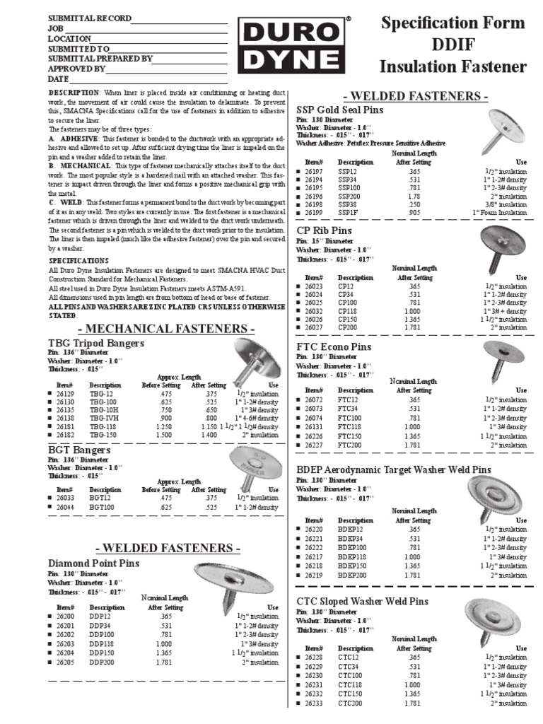 Insulation Pins | PDF | Duct (Flow) | Galvanization