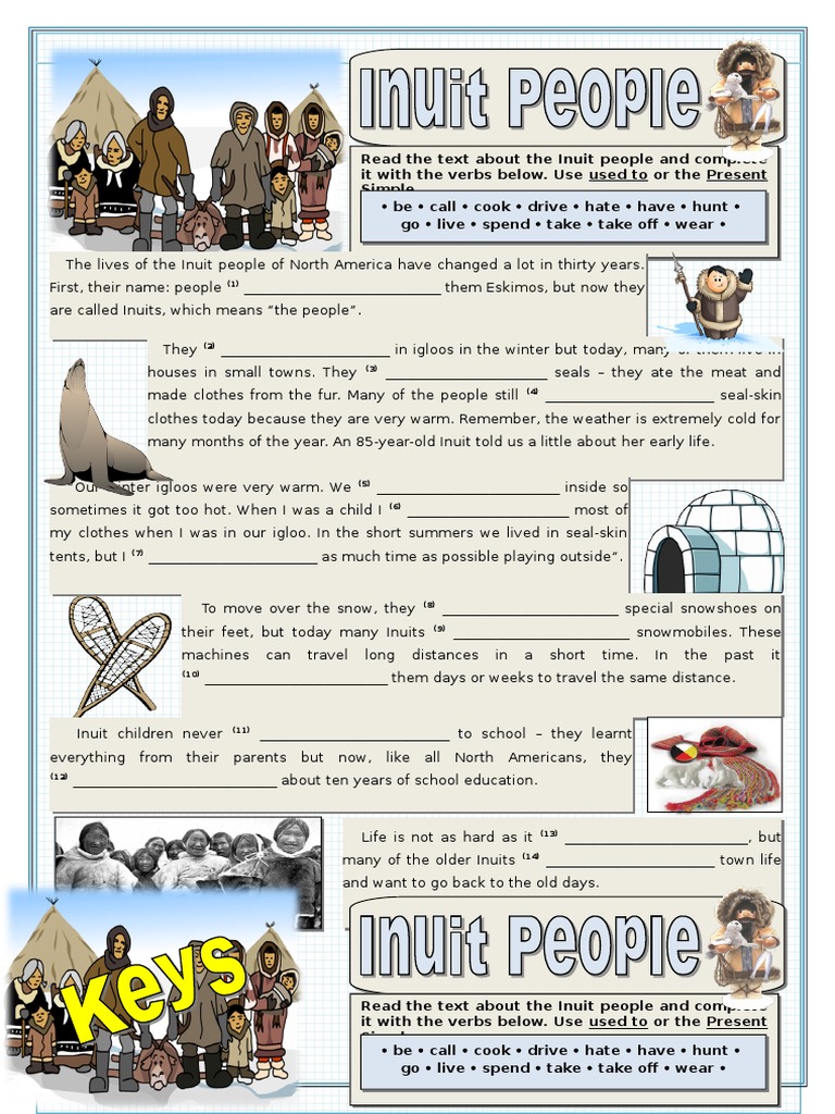 Inuit People Used To Grammar Drills Information Gap Activities Tests ...