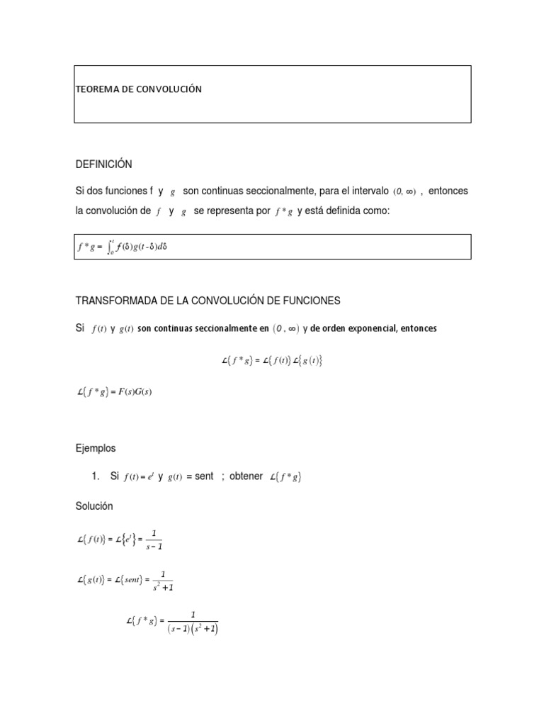 Teorema de Convolucion | PDF | Física teórica | Álgebra
