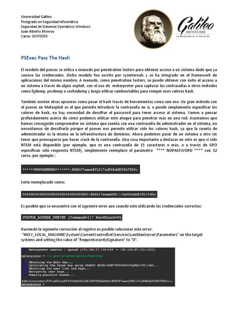 PSExec Pass The Hash | PDF | Contraseña | Guerra cibernética