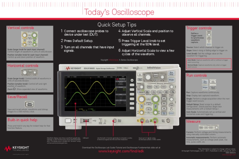 KeySight - Oscilloscope Quick Setup Tips Poster | Telecommunications ...