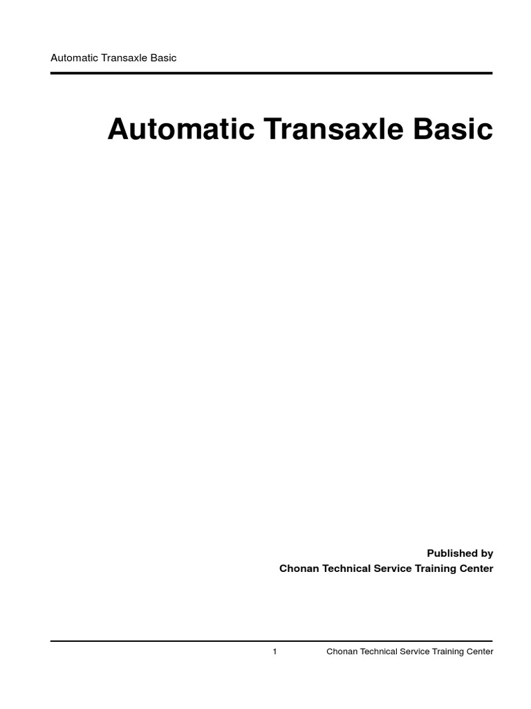 Transaxle Basic | PDF | Transmission (Mechanics) | Automatic Transmission