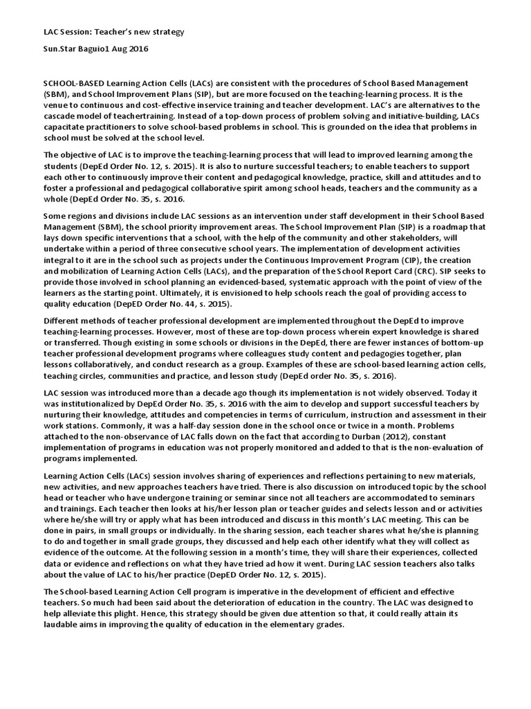 LAC Session | PDF | Teachers | Lesson Plan LAC Session | PDF | Teachers | Lesson Plan