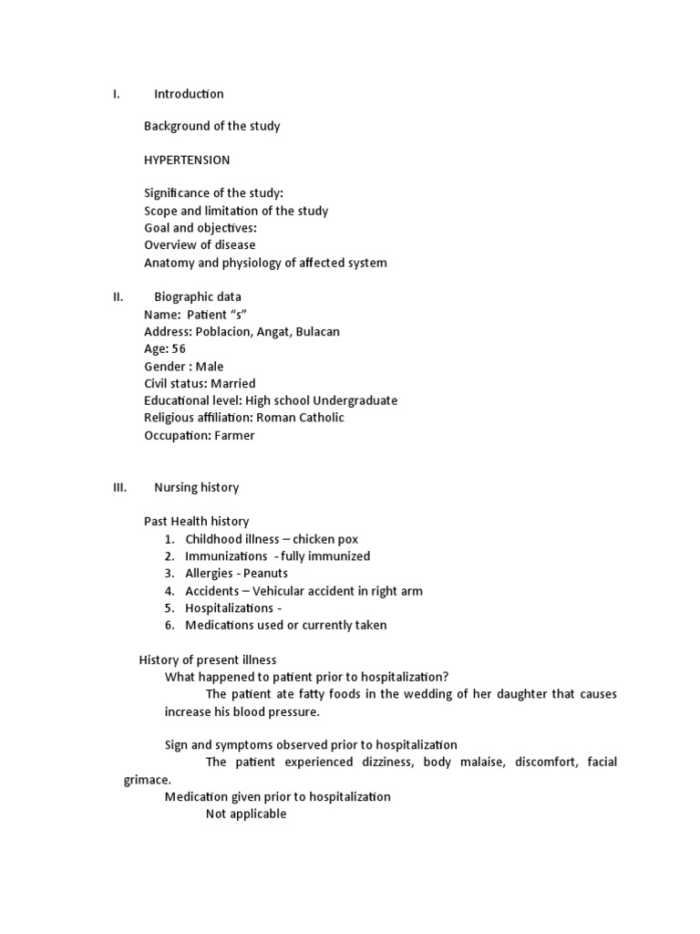 Case Presentation Format | PDF | Hypertension | Clinical Medicine