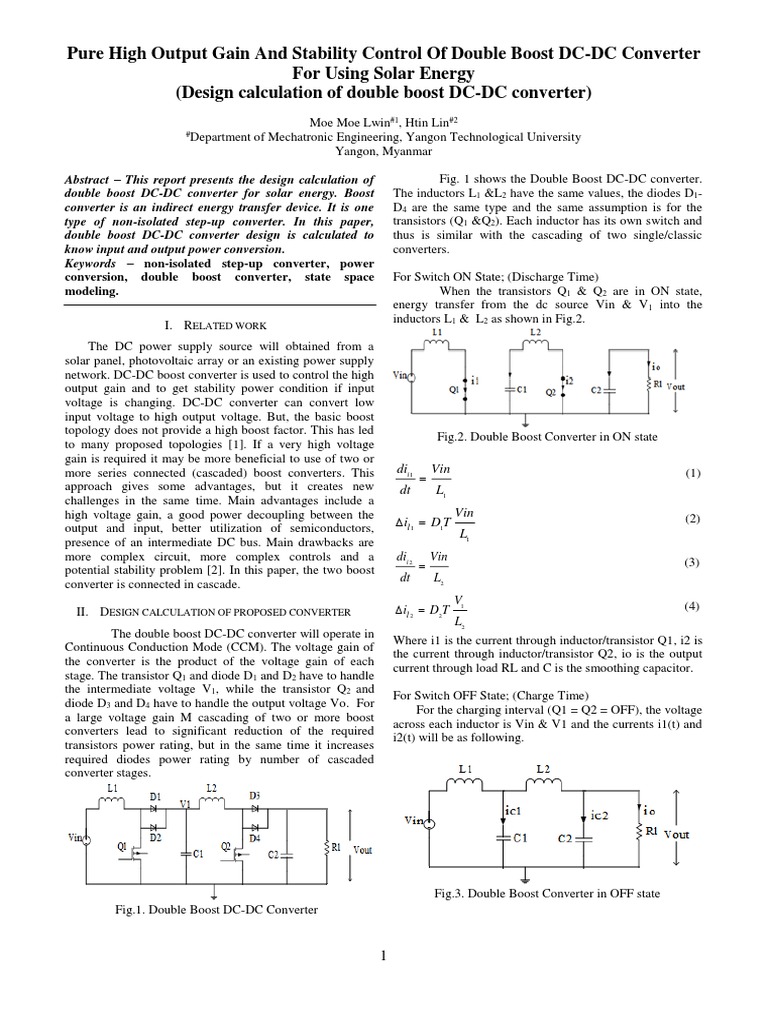 Double Boost Converter Design Calculation | PDF | Electrical ... Double Boost Converter Design Calculation | PDF | Electrical ...