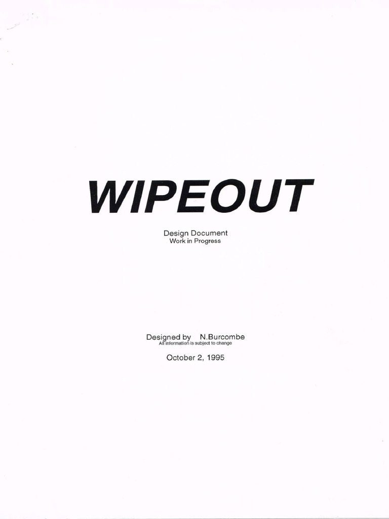 Wipeout Design Document PDF | PDF