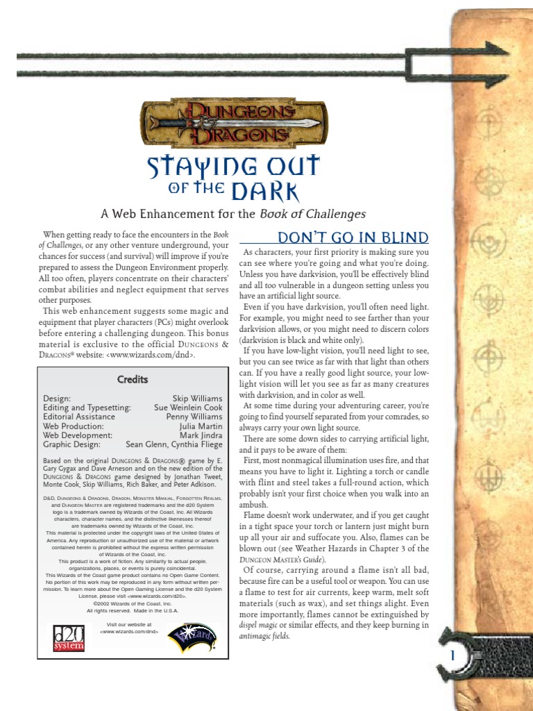 D&D Book of Challenges - Staying Out of The Dark PDF | PDF | Dungeons ...