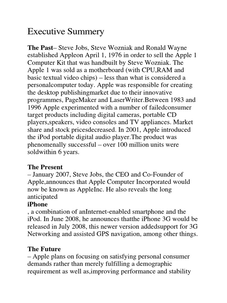 Sample Executive Summery (Marketing) | PDF