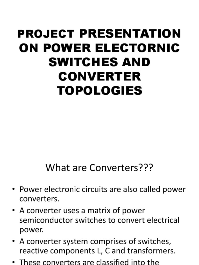 Power Electronic Switches Overview | PDF | Power Electronics | Field ...