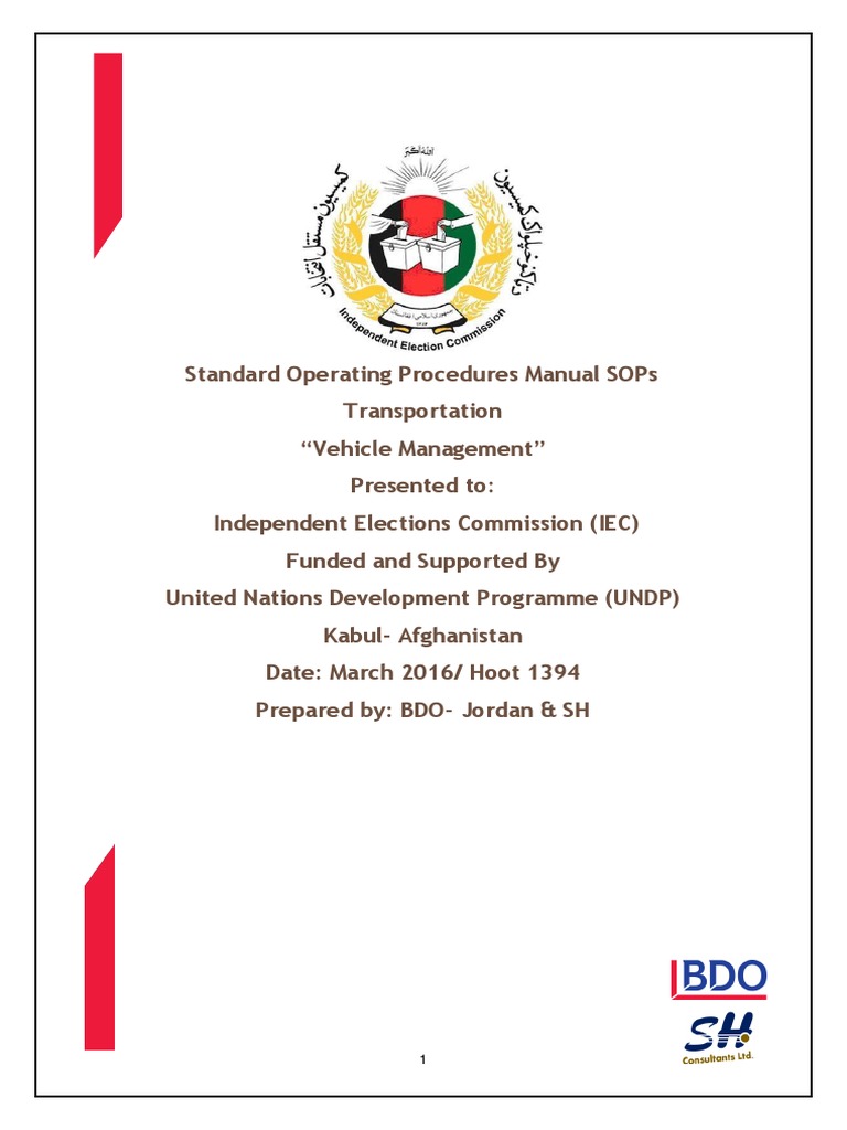 2.SOP Vehicle Management | PDF | Vehicles | Driving