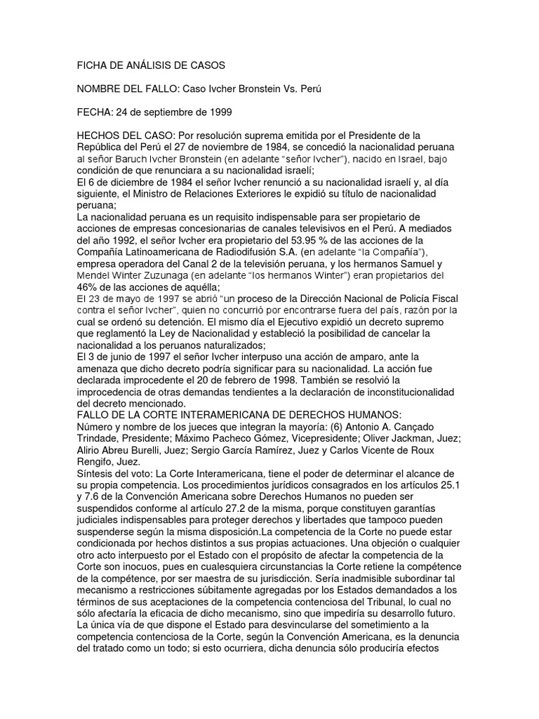Caso Baruch Ivcher | PDF | Juez | Estado (política)