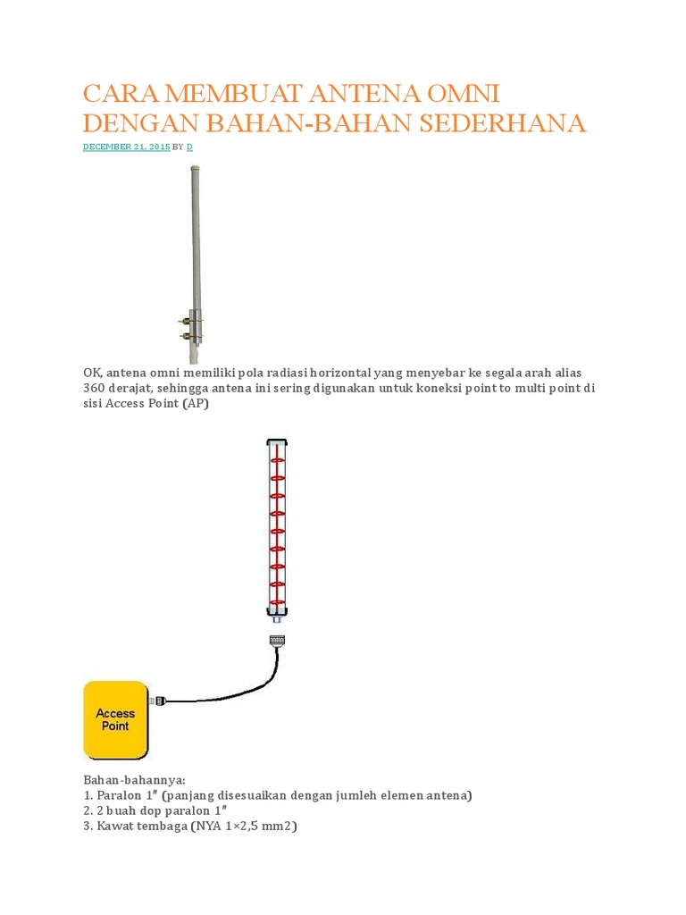 Cara Membuat Antena Omni Dengan Bahan | PDF | Sains & Matematika