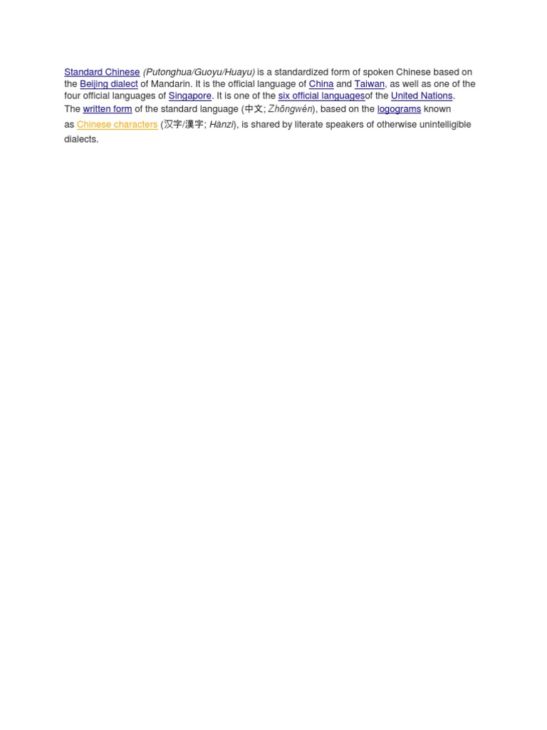 Standard Chinese | PDF