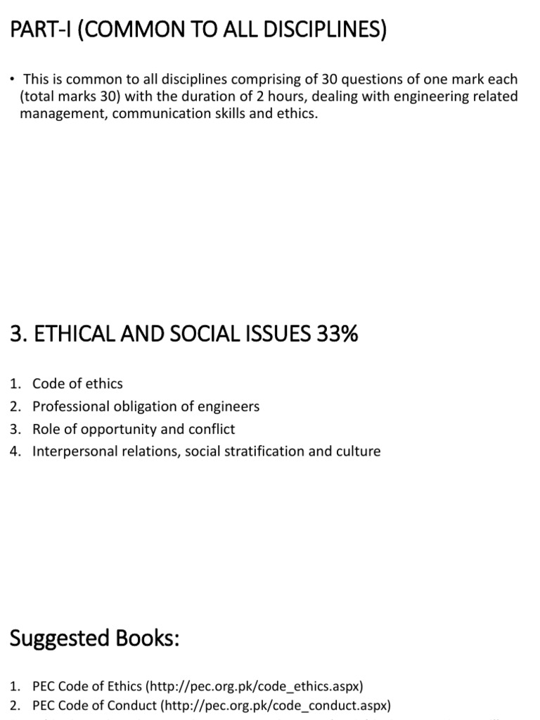 Part I - 3. Ethical and Social Issues (34%) | PDF