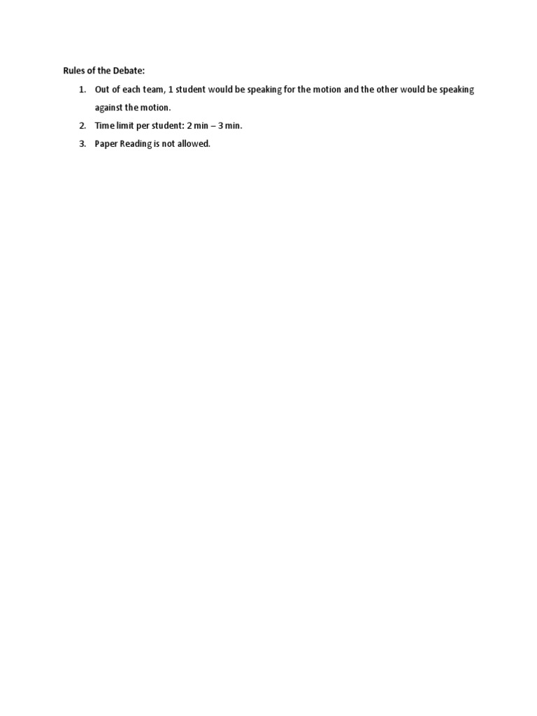 Notice For Debate Competition August 2016 | PDF