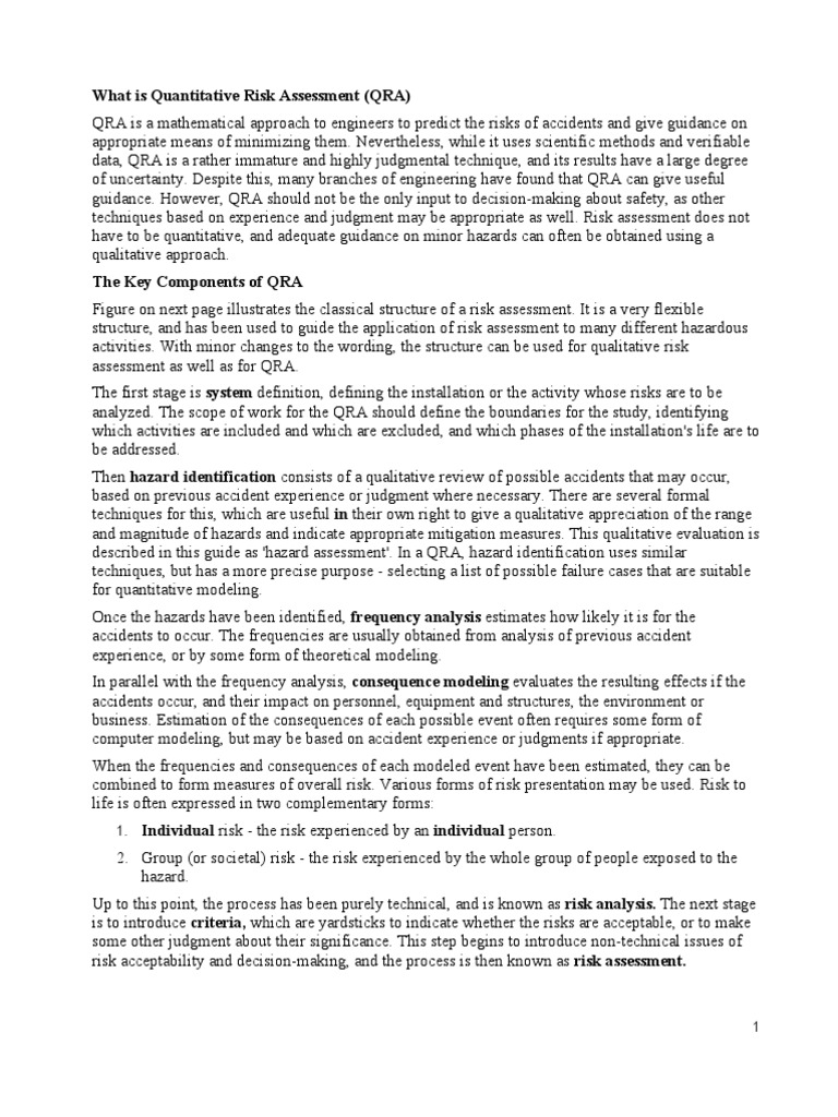 QRA | Risk Assessment | Risk