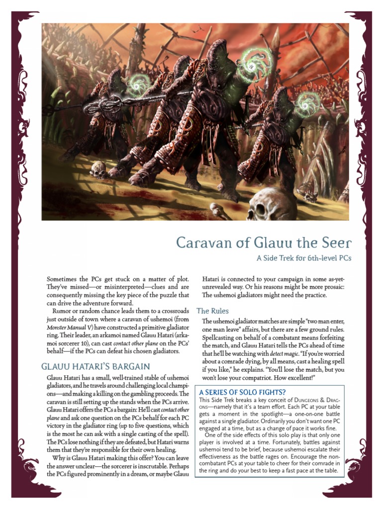 D&D Caravan of Glauu The Seer PDF | PDF | Dungeons & Dragons | D20 System