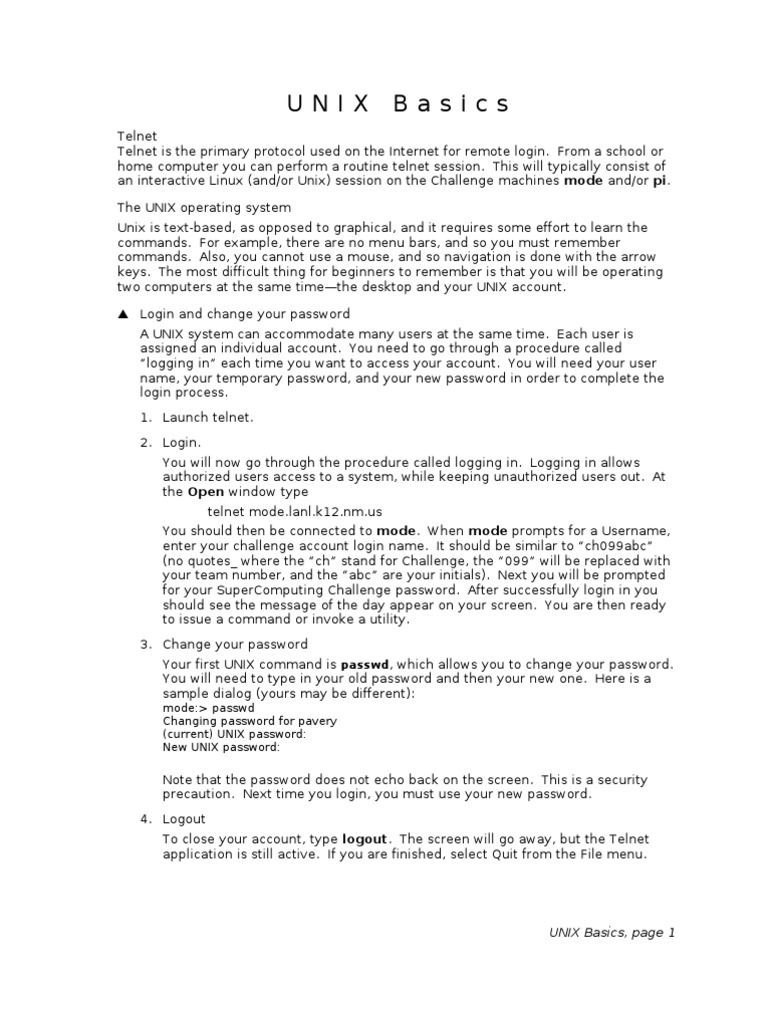 UNIX Basics: Mode: Passwd Changing Password For Pavery (Current) UNIX ... UNIX Basics: Mode: Passwd Changing Password For Pavery (Current) UNIX ...