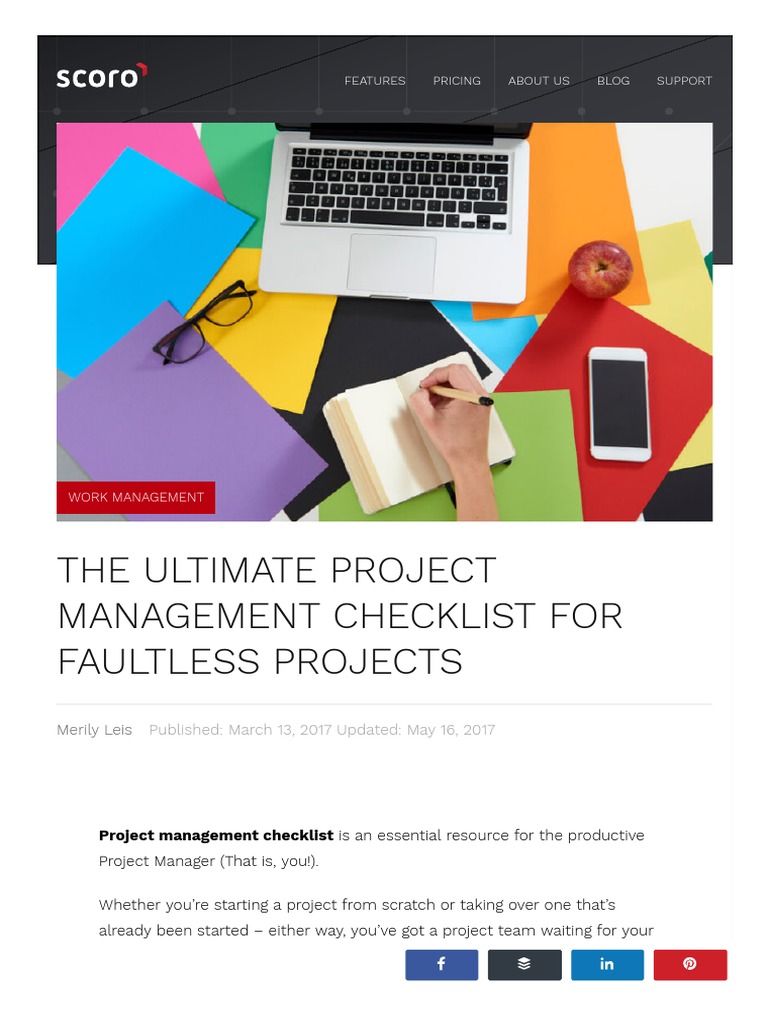 The Ultimate Project Management Checklist For Faultless Projects | PDF ...