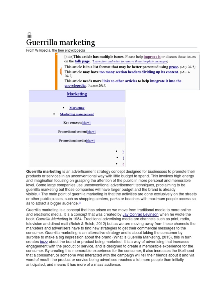 Guerrilla Marketing | PDF | Business Economics | Market (Economics)