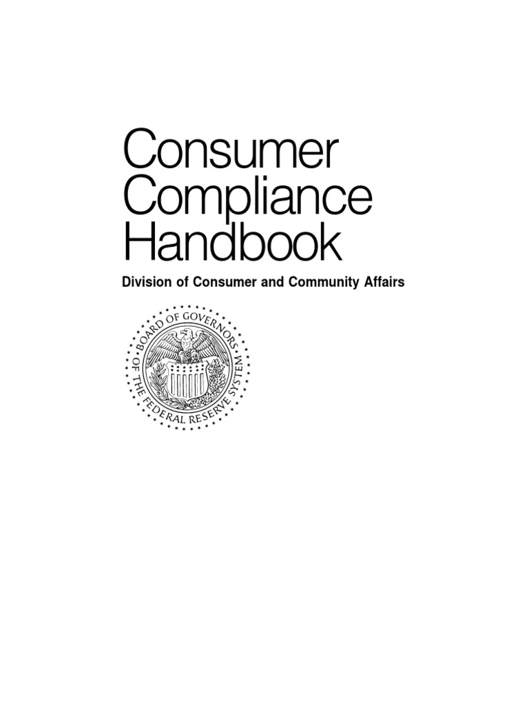 Consumer Compliance Handbook: Division of Consumer and Community ...