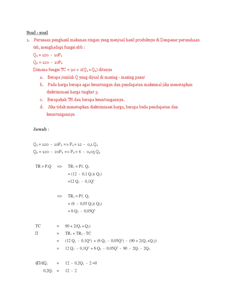 Soal Optimasi Ekonomi Manajerial | PDF