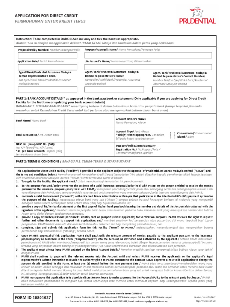 Direct Credit Application Form | PDF