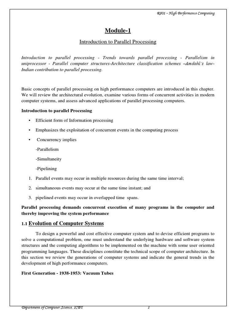 Module 1 Hpc Download Free Pdf Parallel Computing Central Processing Unit